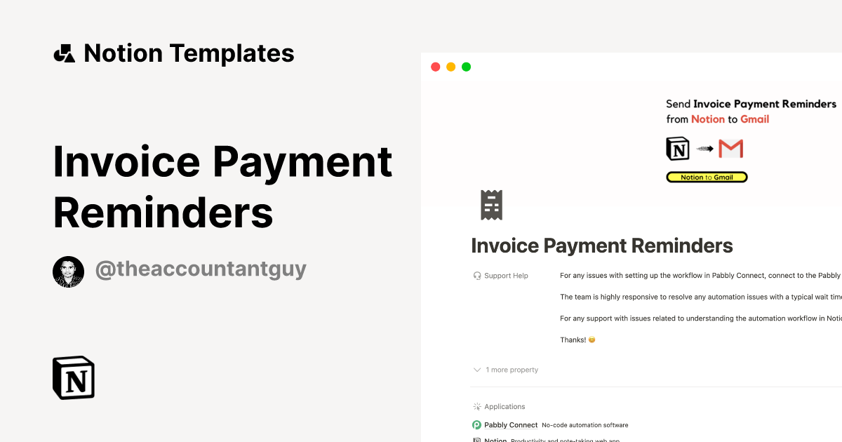 Invoice Payment Reminders Template | Notion Marketplace