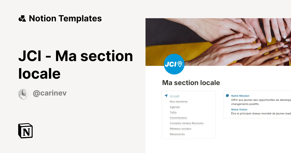 JCI - Ma section locale Template | Notion Marketplace