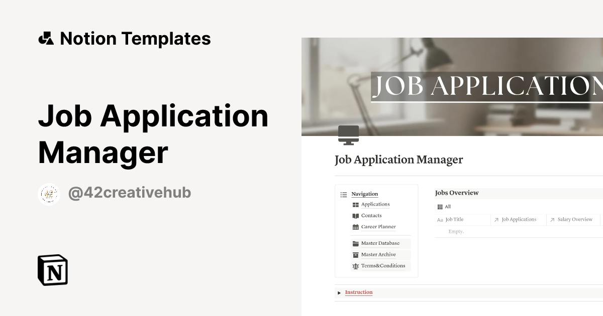 Job Application Manager Template | Notion Marketplace