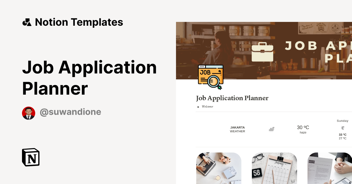 Job Application Planner Template by Partner Productive | Notion Marketplace