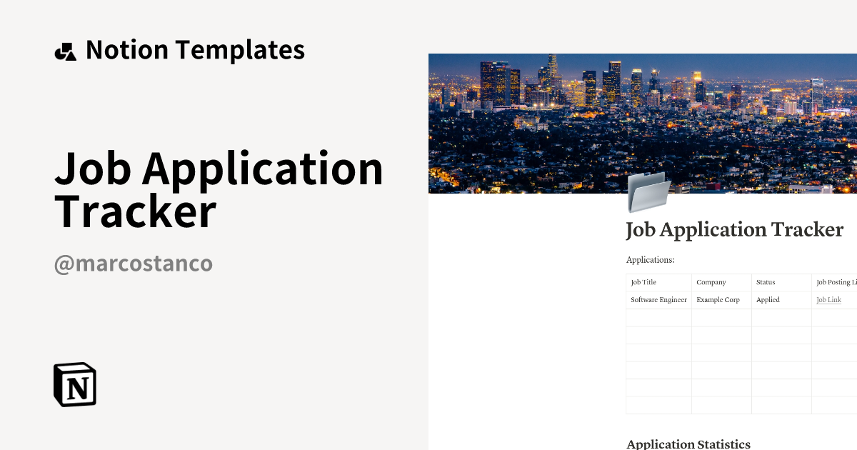 Job Application Tracker Template | Notion Marketplace