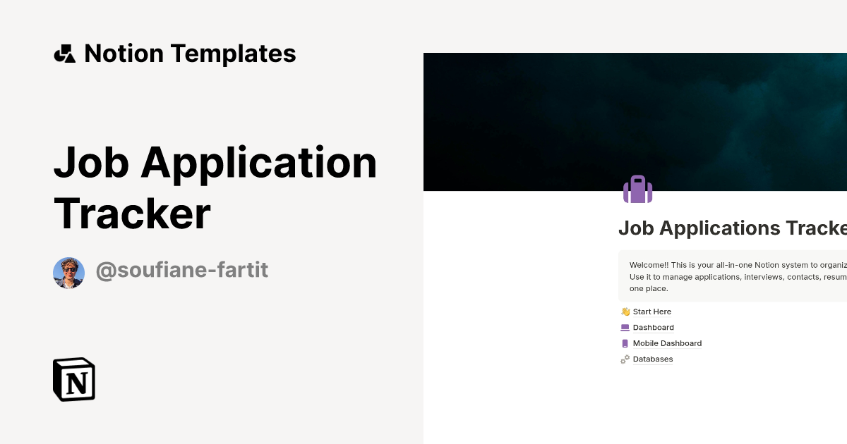 Job Application Tracker Template | Notion Marketplace