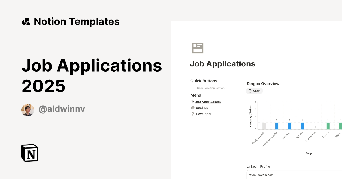 Job Applications 2025 Template | Notion Marketplace