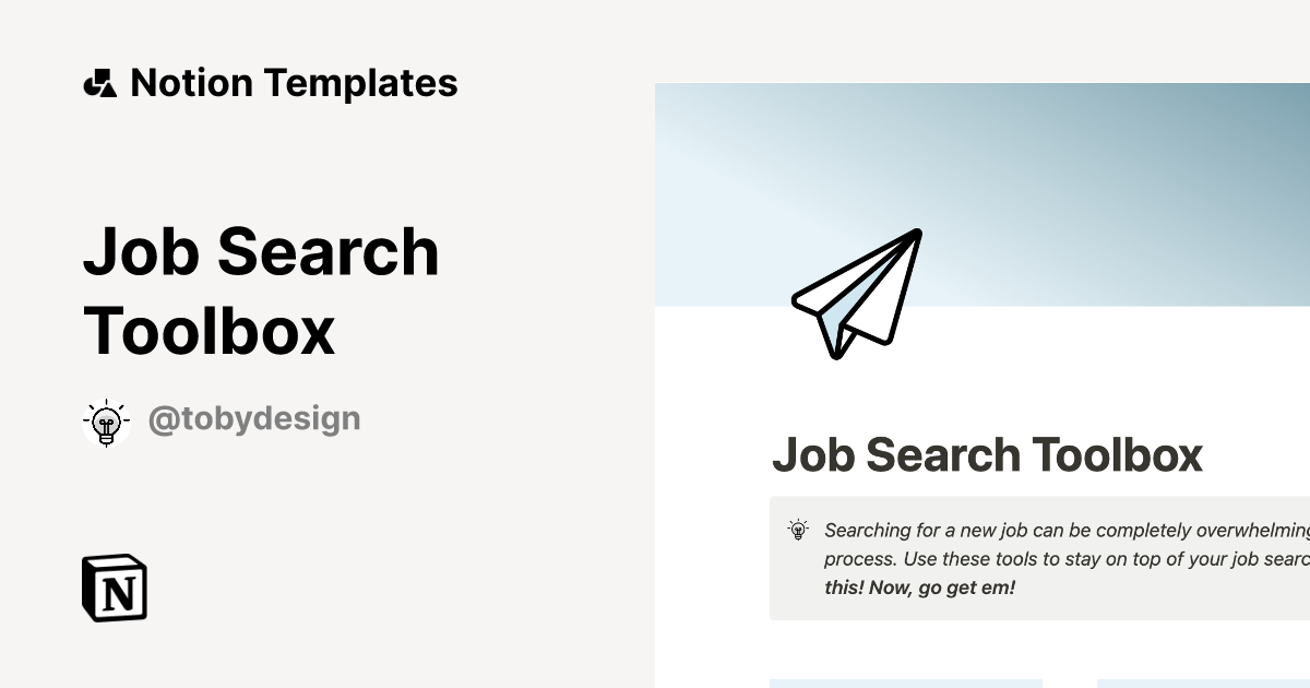 Job Search Toolbox Template | Notion Marketplace
