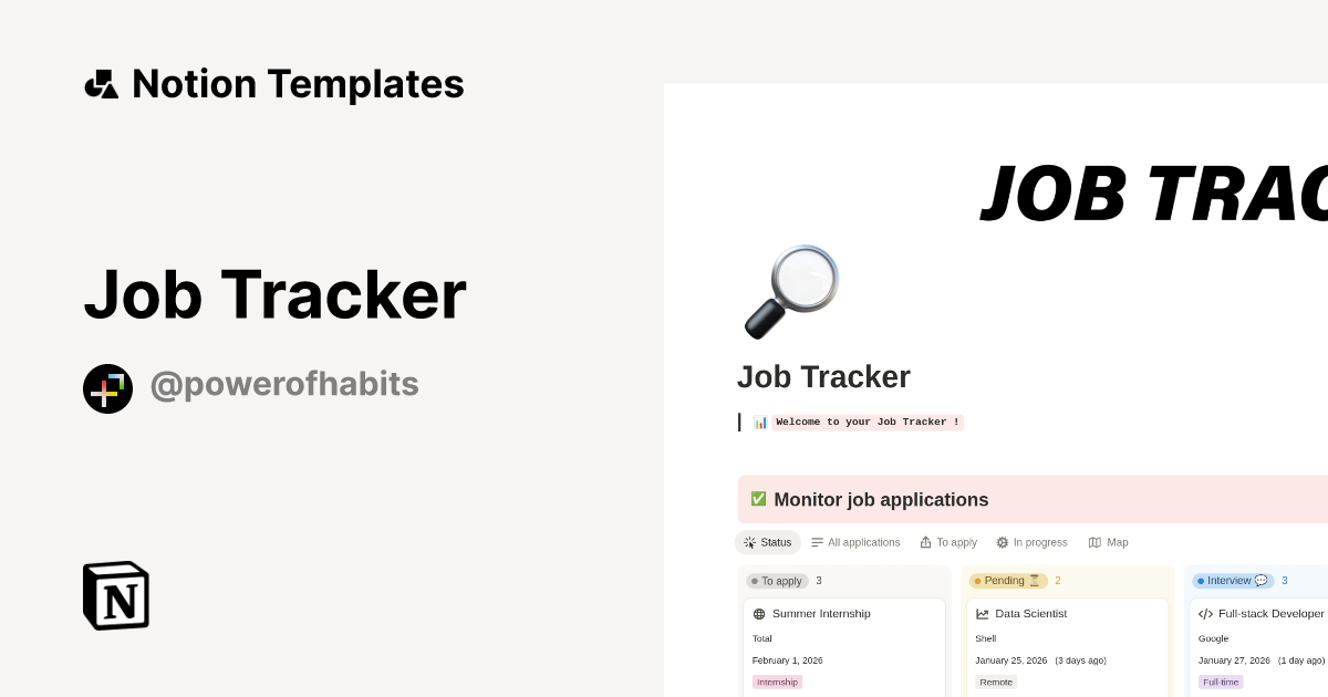 Job Tracker Template | Notion Marketplace