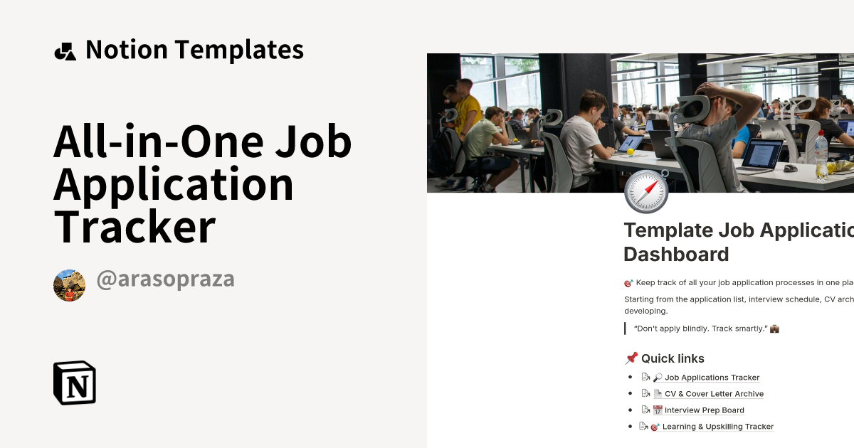 All-in-One Job Application Tracker Template by Aras Opraza | Notion ...