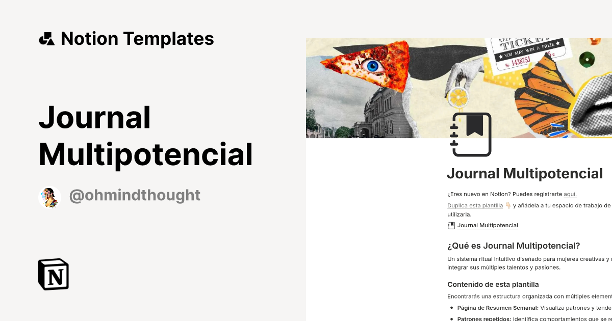 Journal Multipotencial Template by Maria Gracia | Oh Mind Thought ...