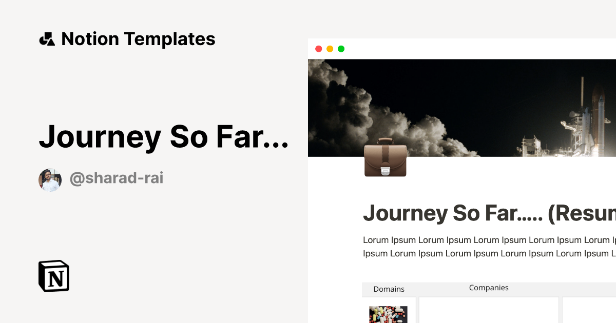 Journey So Far... Template | Notion Marketplace