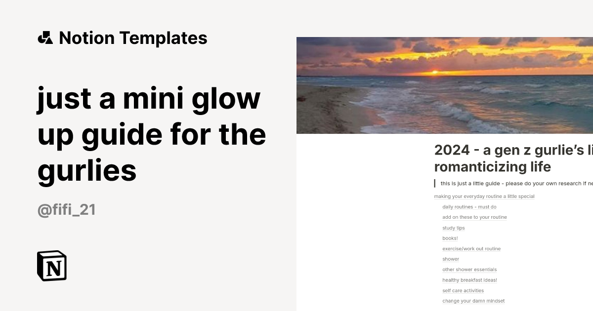 just a mini glow up guide for the gurlies Template by fifi's little ...