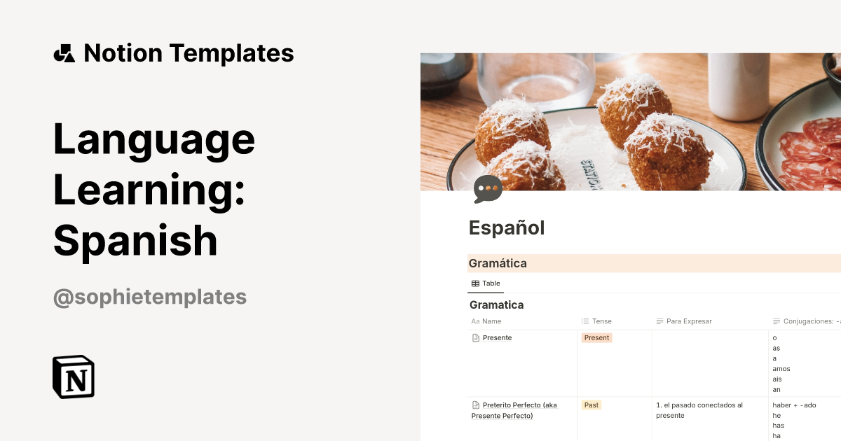 Language Learning: Spanish Template | Notion Marketplace
