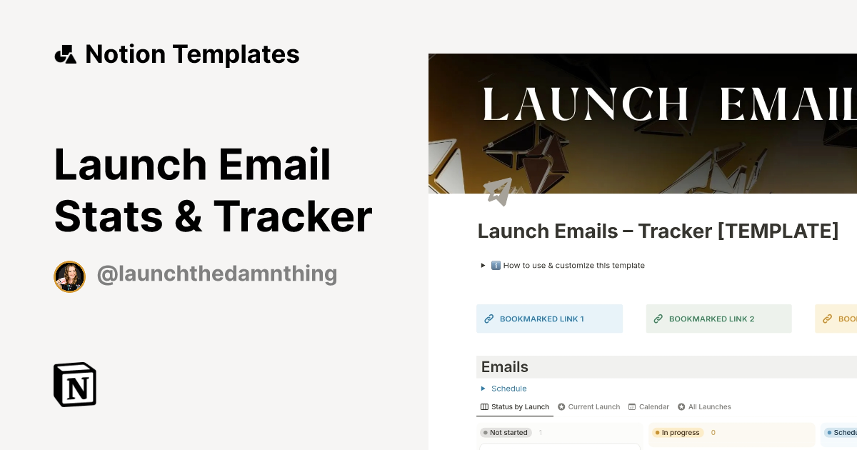 Launch Email Stats & Tracker Template | Notion Marketplace