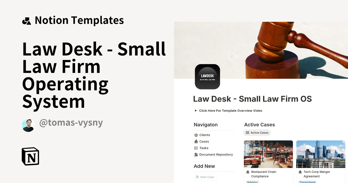 Law Desk - Small Law Firm Operating System Template by Tomas Vysny ...