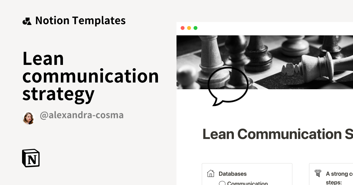 Lean communication strategy Template by Alexandra Cosma | Notion ...