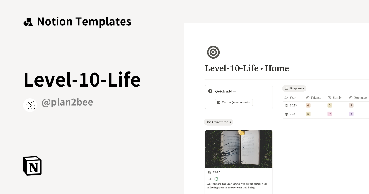 Level-10-Life Template | Notion Marketplace