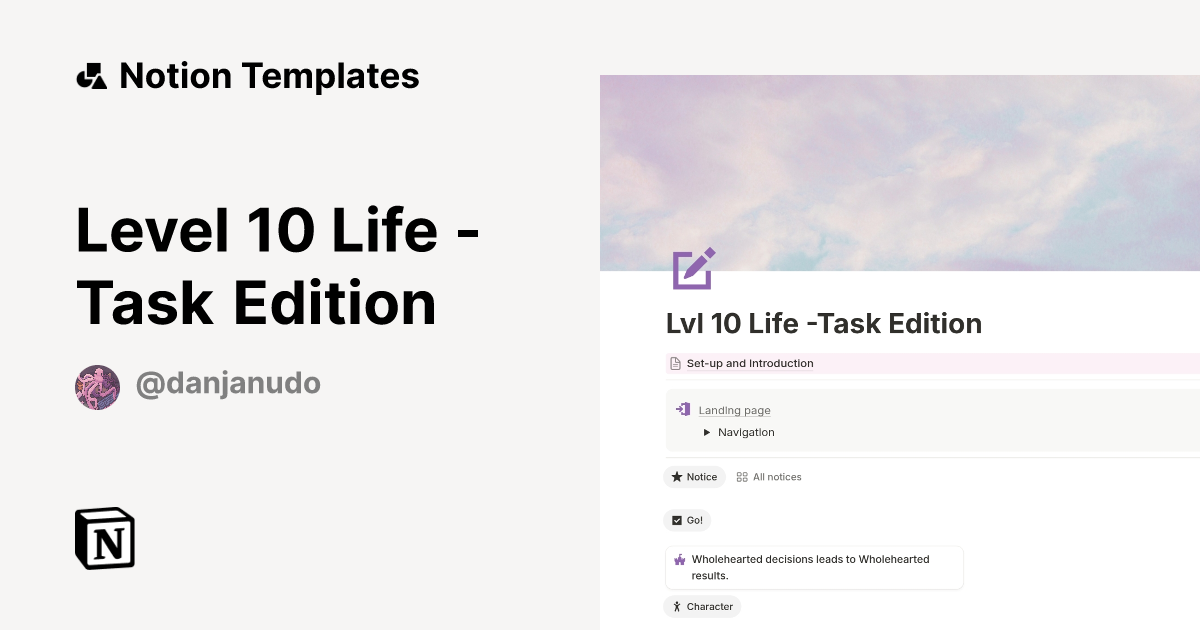 Level 10 Life -Task Edition Template | Notion Marketplace