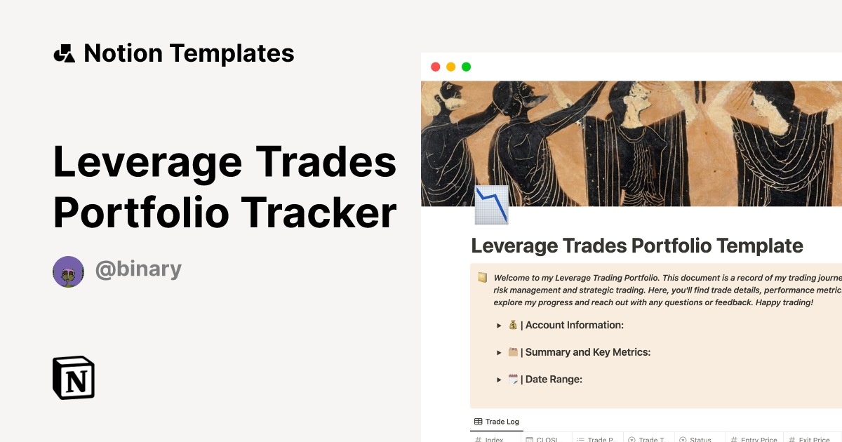Leverage Trades Portfolio Tracker Template | Notion Marketplace