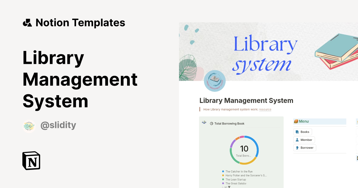 Library Management System Template by Slidity | Notion Marketplace