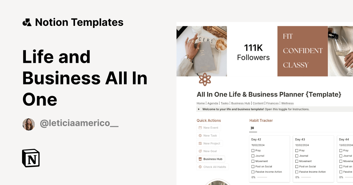 Life and Business All In One Template by Plannerfly | Notion Marketplace