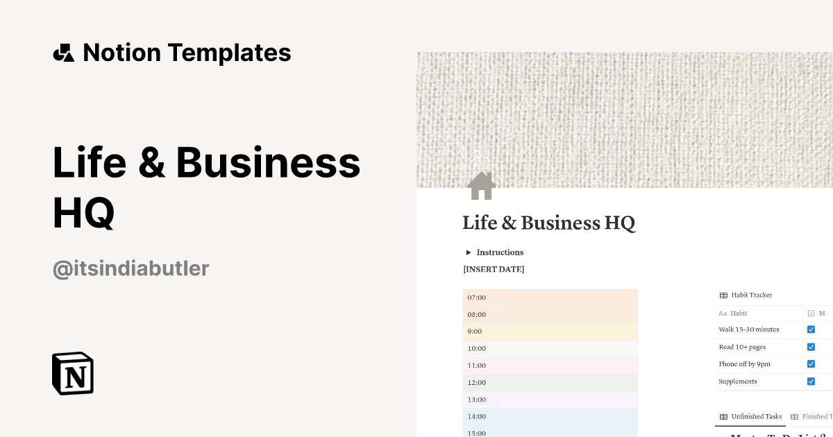 Life & Business HQ Template | Notion Marketplace