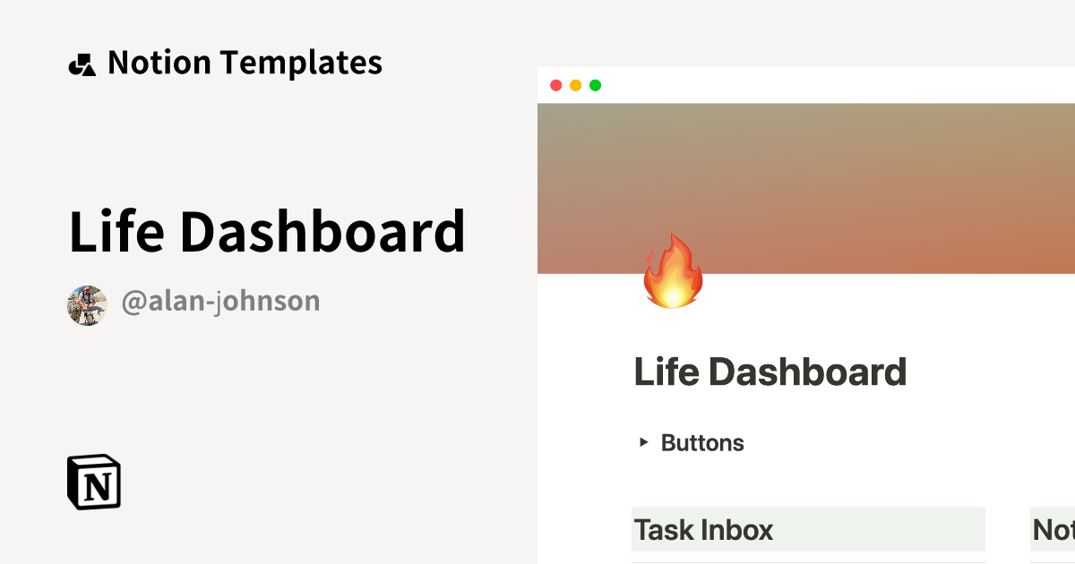 Life Dashboard Template | Notion Marketplace
