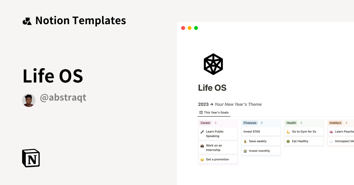 Life OS Template | Notion Marketplace