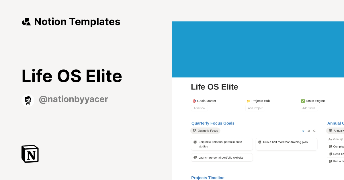 Life OS Elite Template | Notion Marketplace