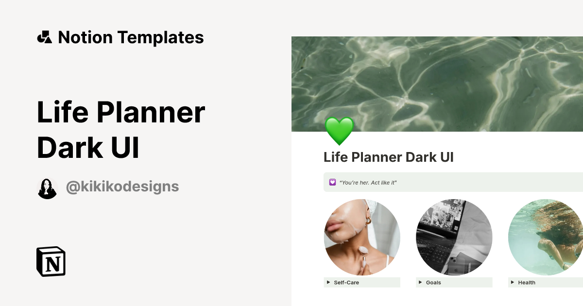 Life Planner Dark UI Template | Notion Marketplace