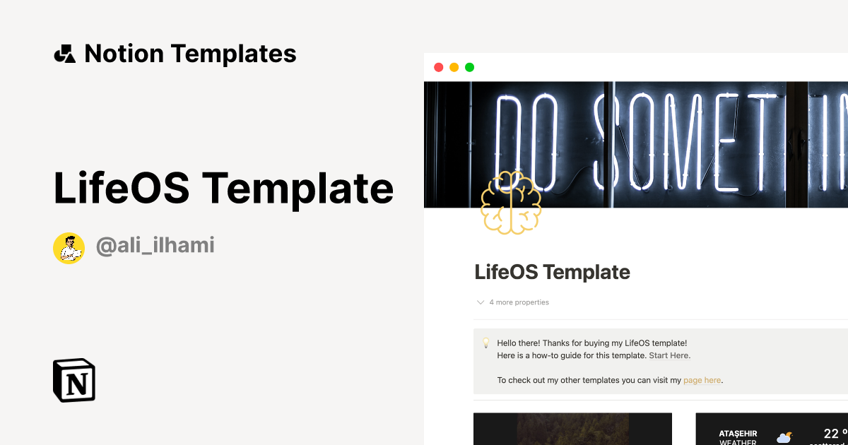 LifeOS Template Template by Ali İlhami Öztan | Notion Marketplace