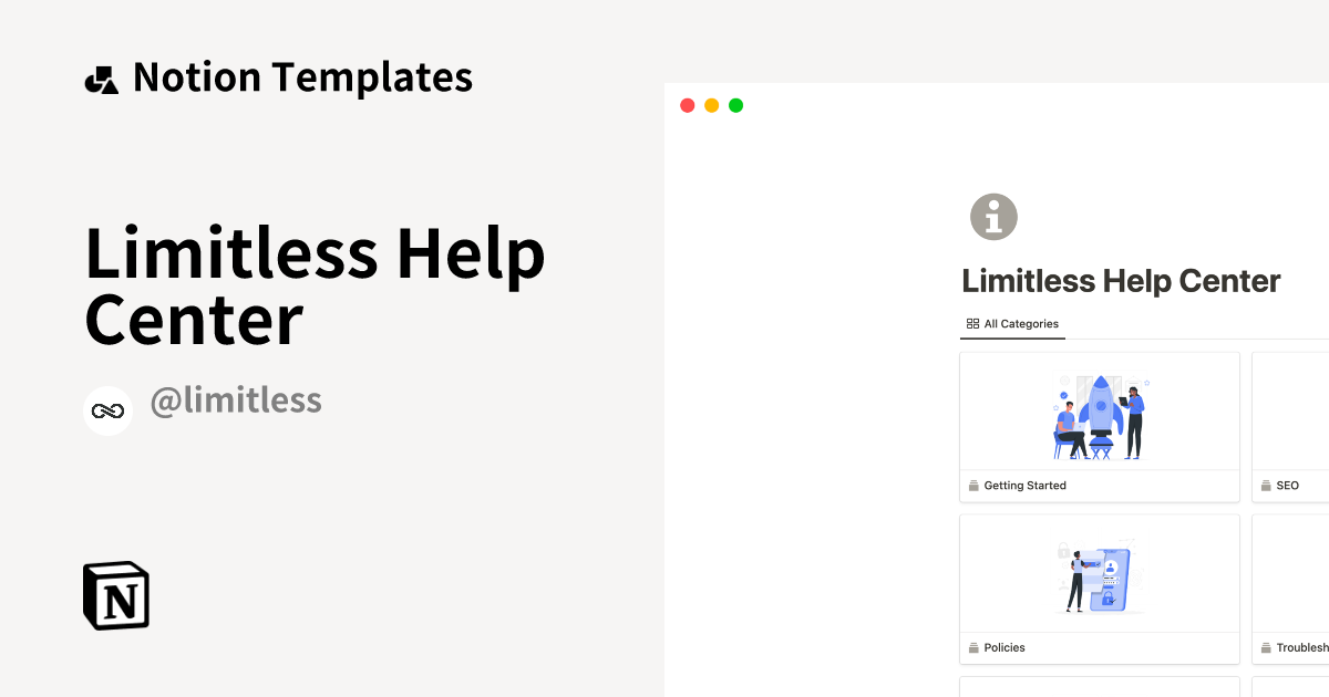 Limitless Help Center Template by Limitless Notion | Notion Marketplace