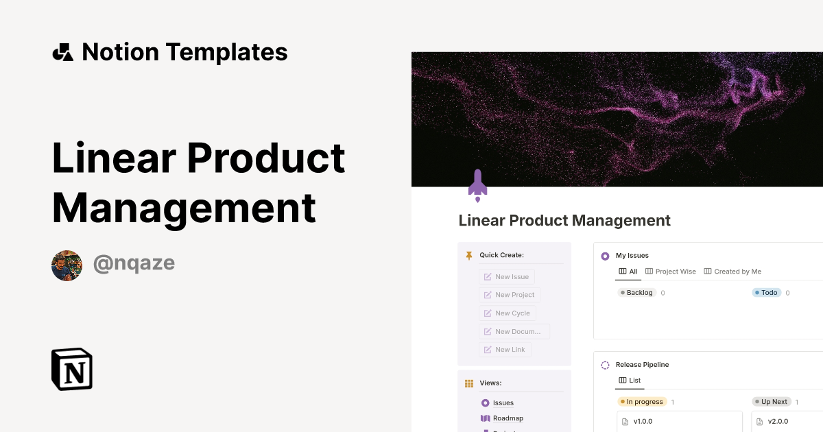 Linear Product Management Template by Nabil | Notion Marketplace