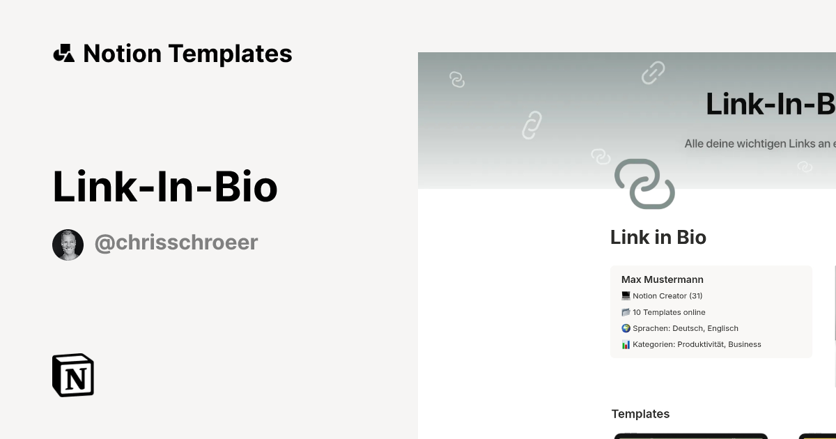 Link-In-Bio Template | Notion Marketplace