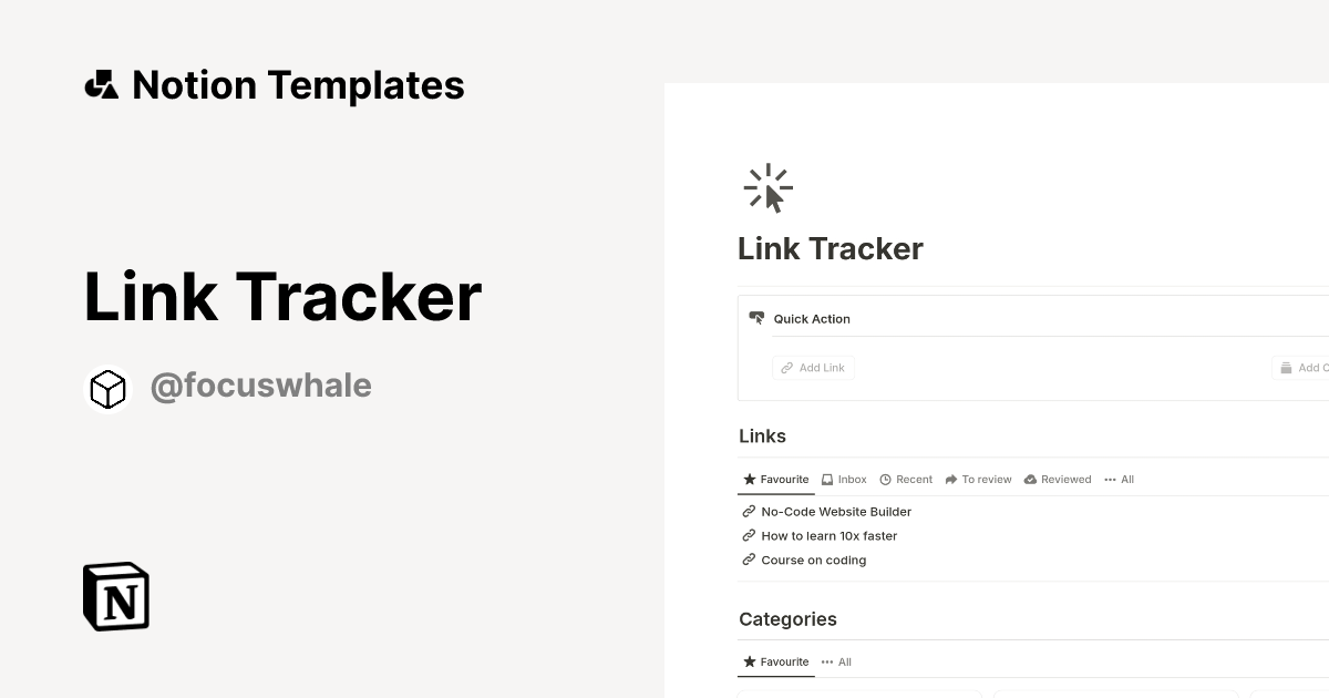Link Tracker Template | Notion Marketplace