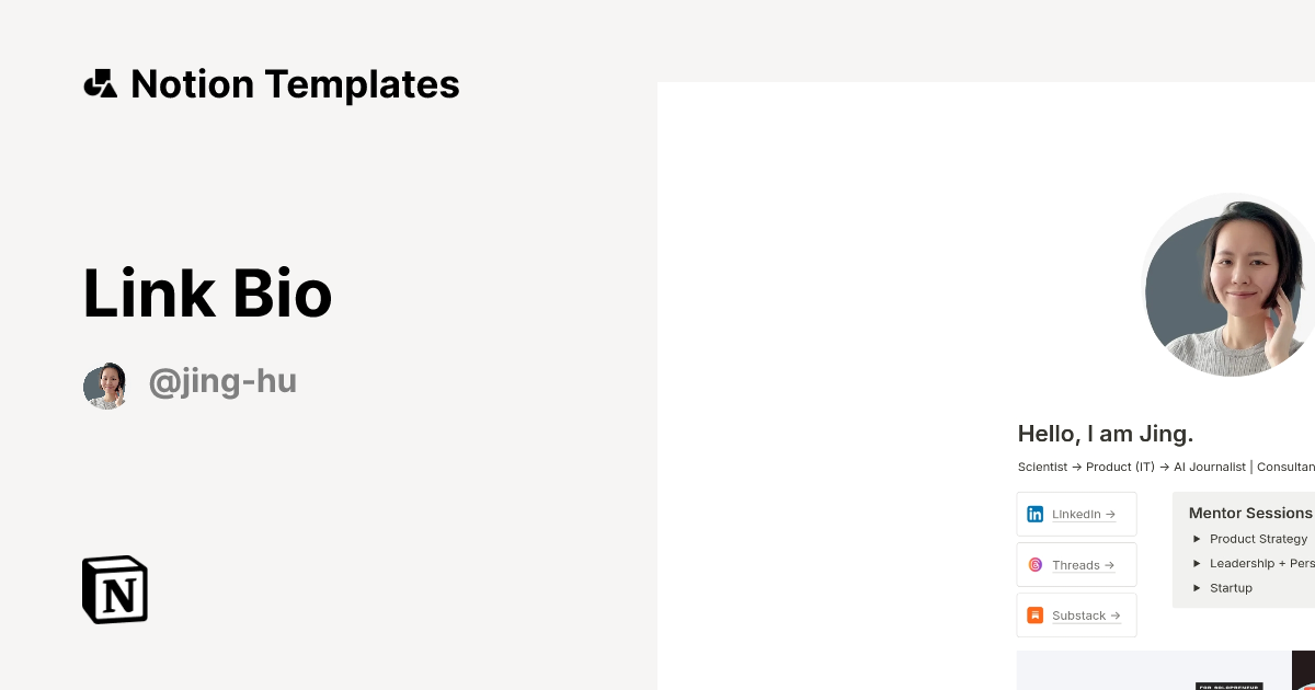 Link Bio Template | Notion Marketplace