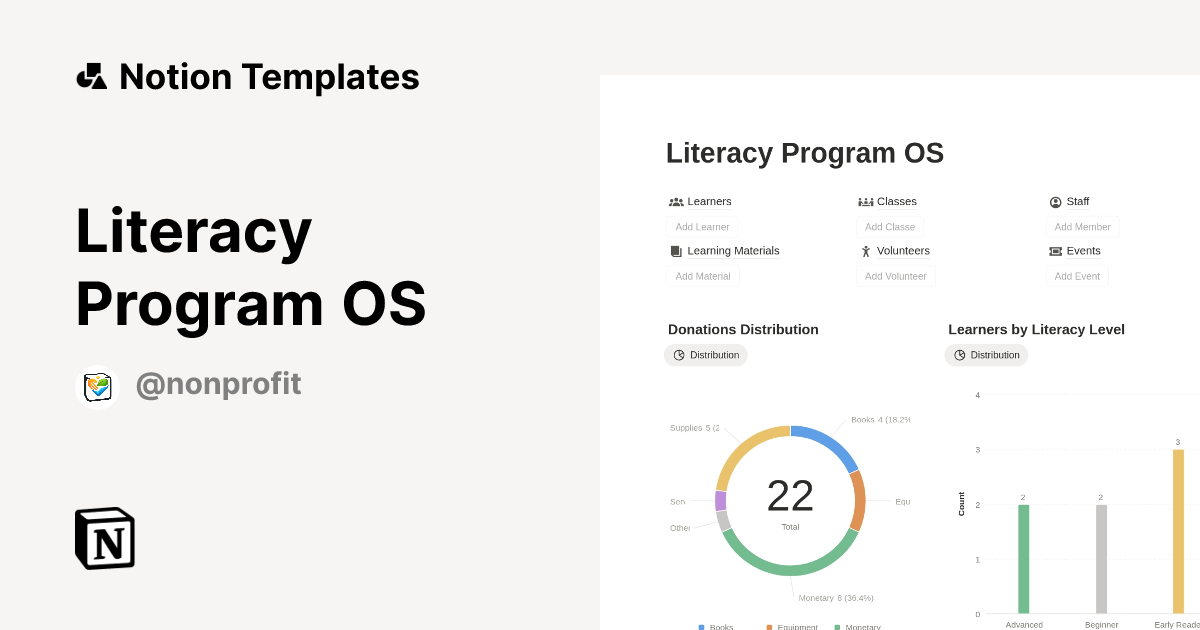 Literacy Program OS Template by Nation for Non-Profit | Notion Marketplace