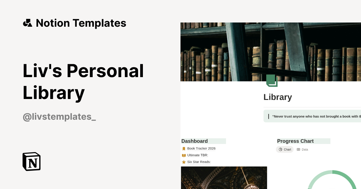 Liv's Personal Library Template | Notion Marketplace