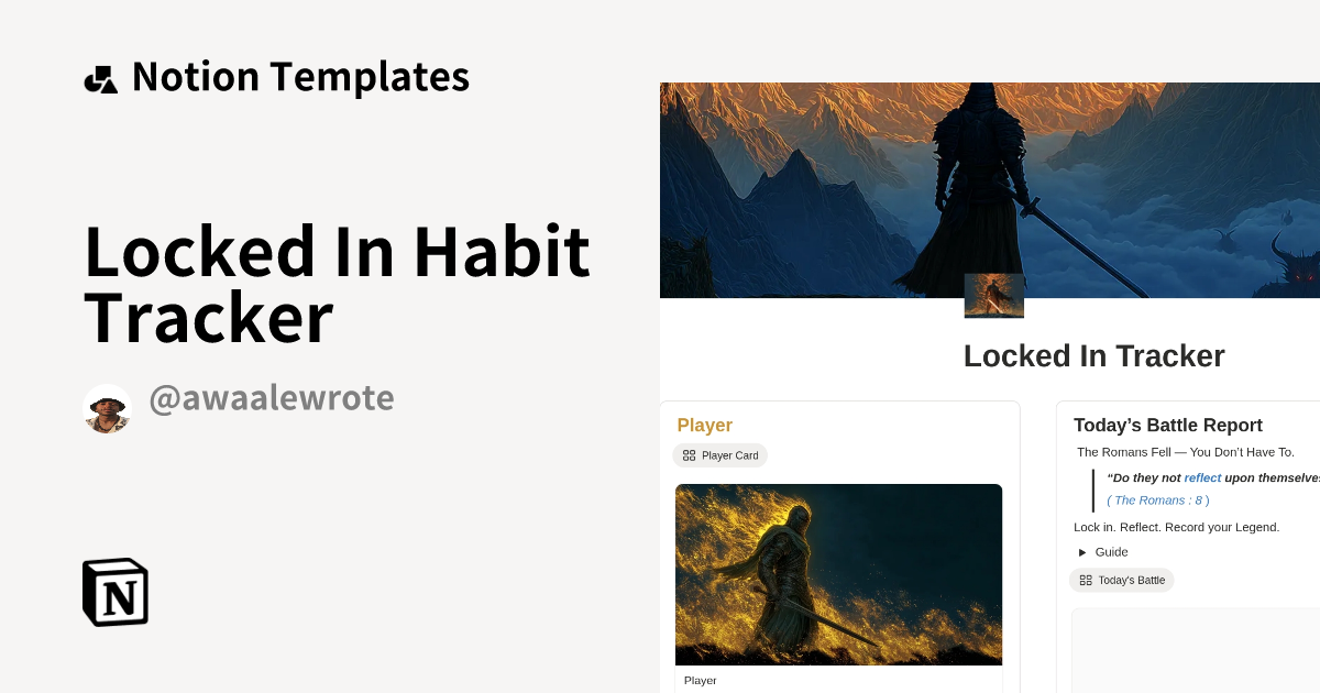 Locked In Habit Tracker Template | Notion Marketplace