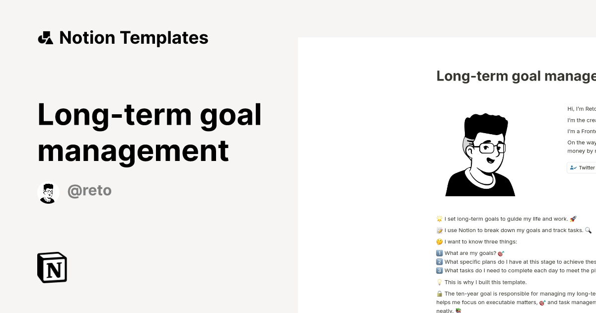 Long-term goal management Template | Notion Marketplace