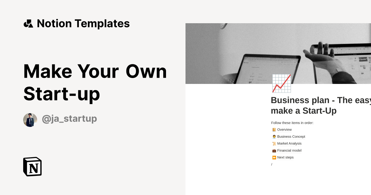 Make Your Own Start-up Template | Notion Marketplace