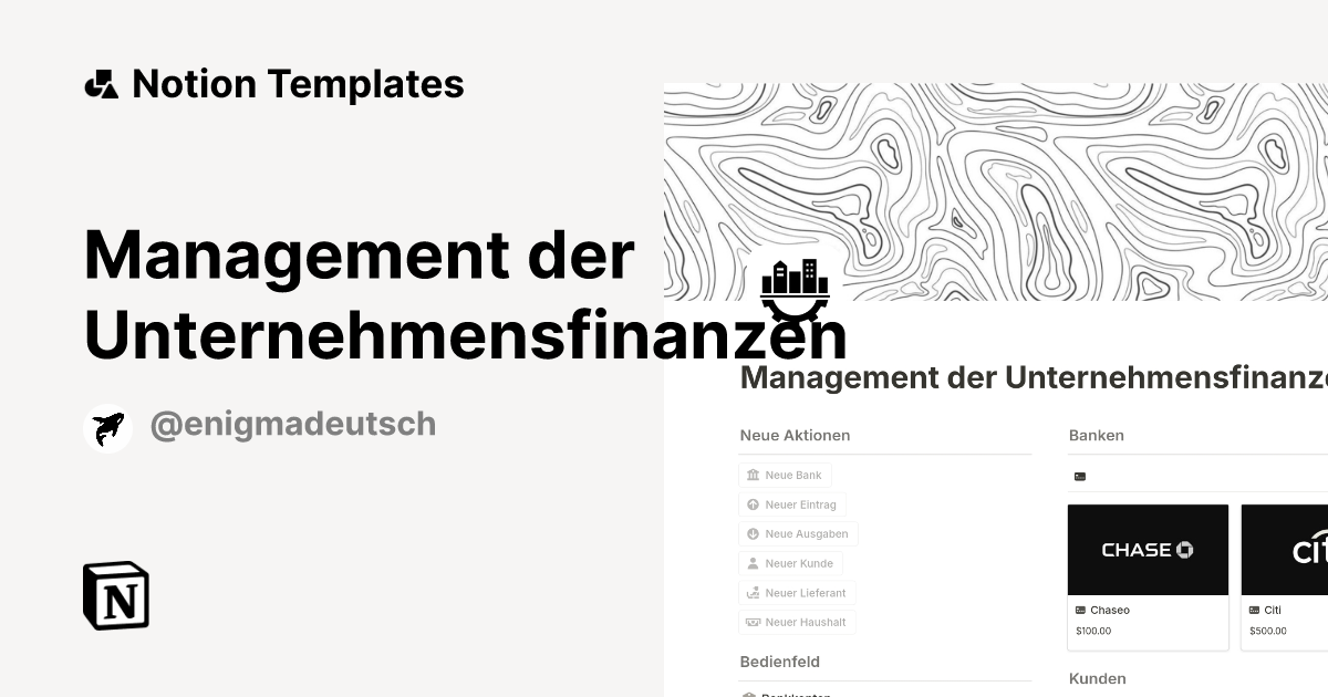 Management der Unternehmensfinanzen Template by Enigma | Notion Marketplace