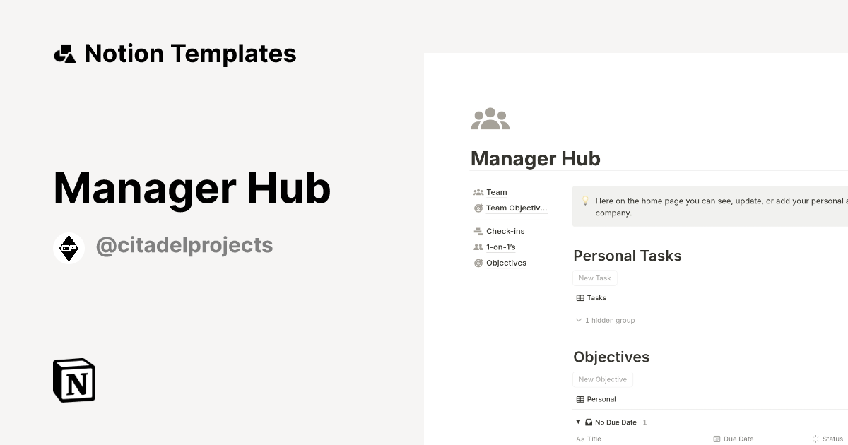 Manager Hub Template | Notion Marketplace
