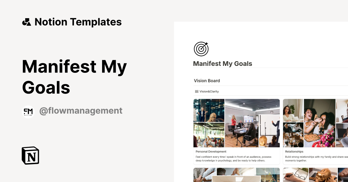 Manifest My Goals Template | Notion Marketplace