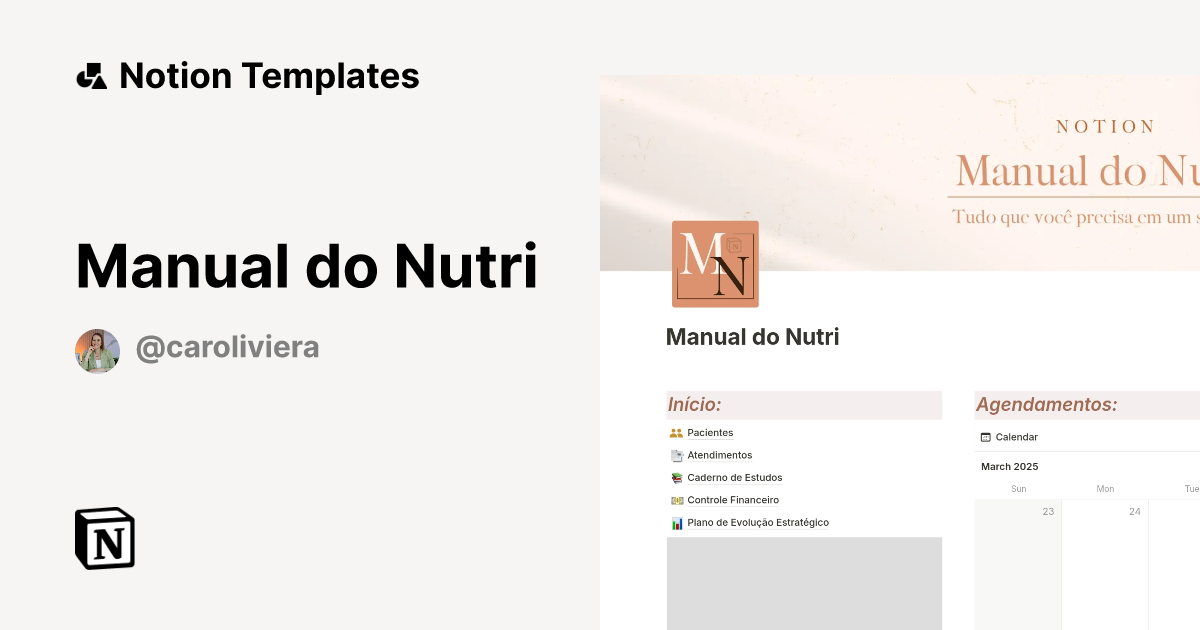 Manual do Nutri Template | Notion Marketplace