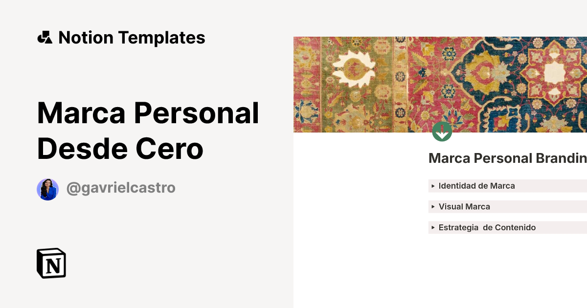 Marca Personal Desde Cero Template | Notion Marketplace