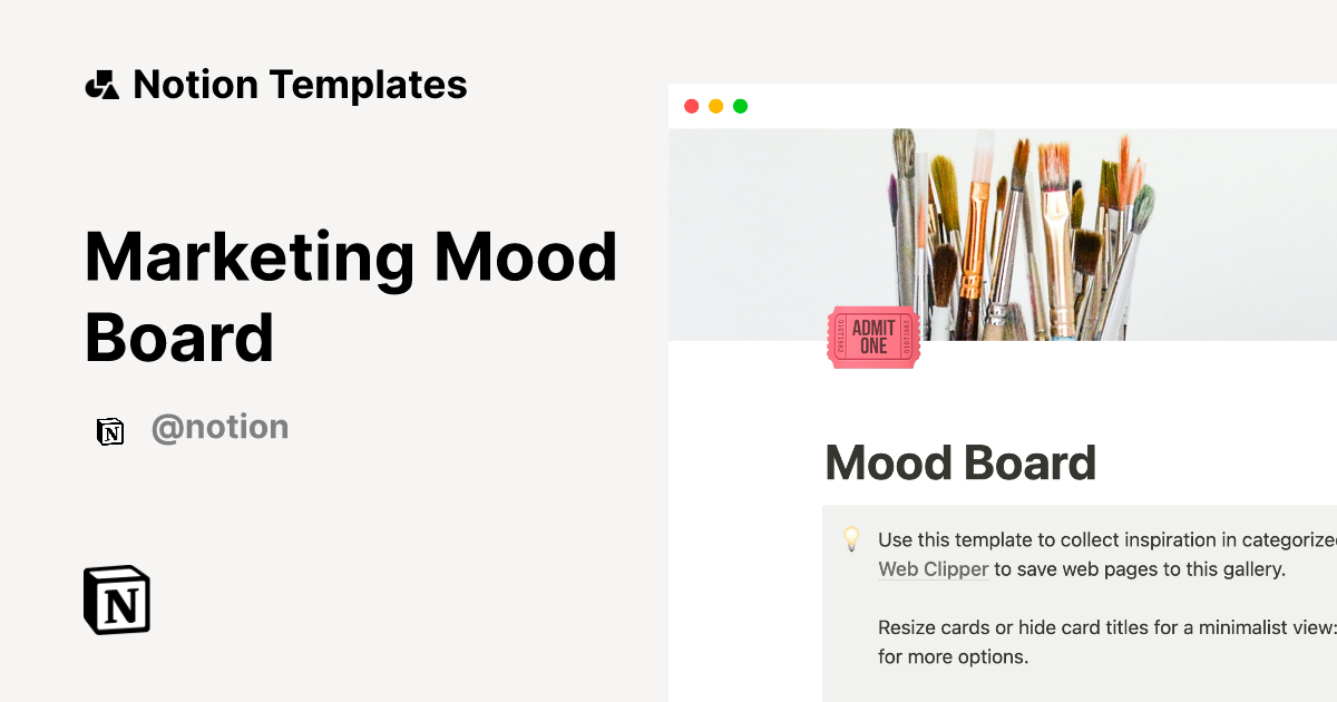 Marketing Mood Board 2025 Template | Notion Marketplace