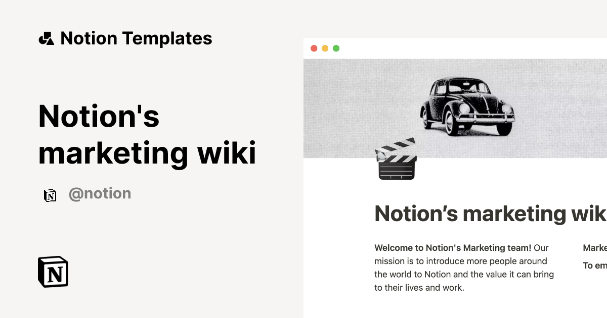 Notion's marketing wiki Template by Notion | Notion Marketplace