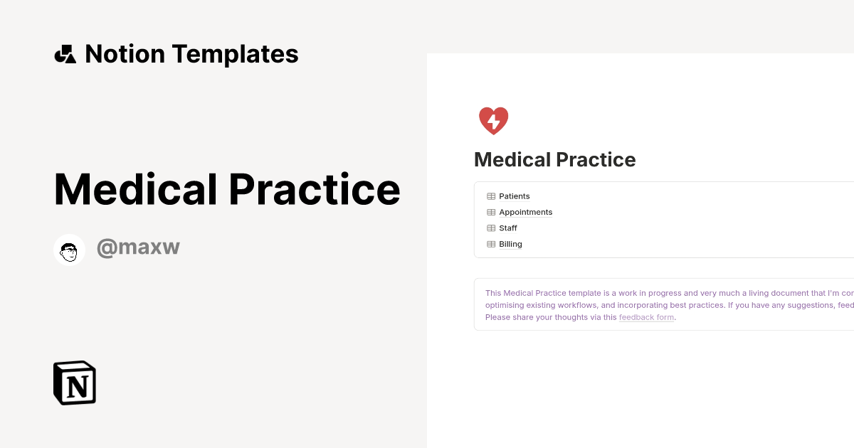 Medical Practice Template | Notion Marketplace