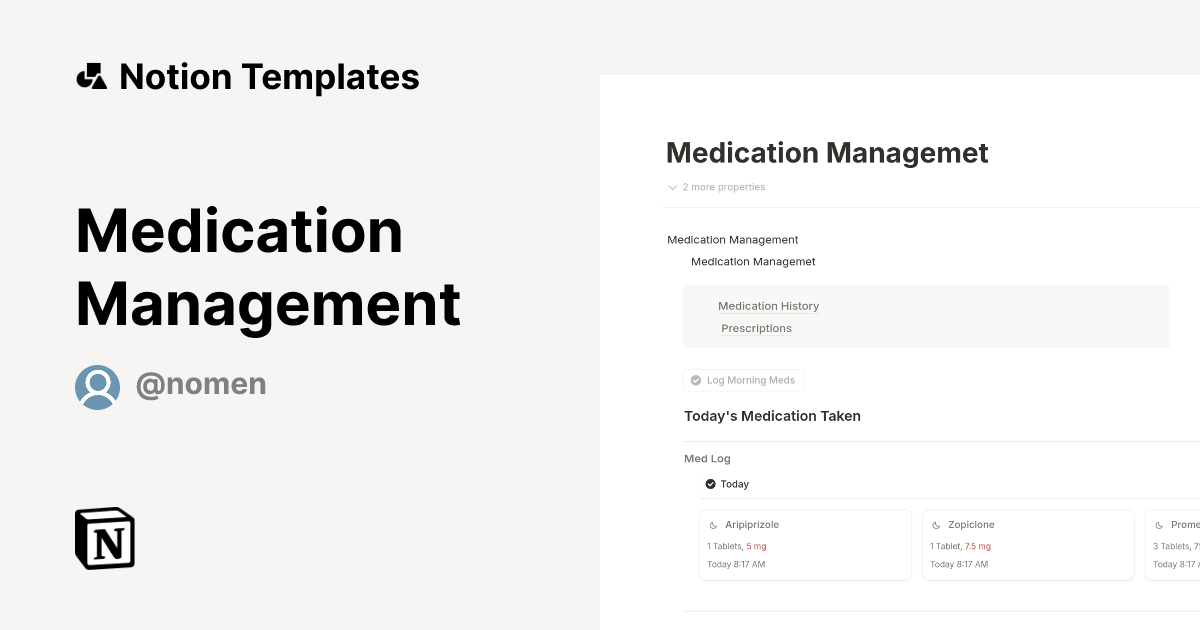 Medication Management Template | Notion Marketplace