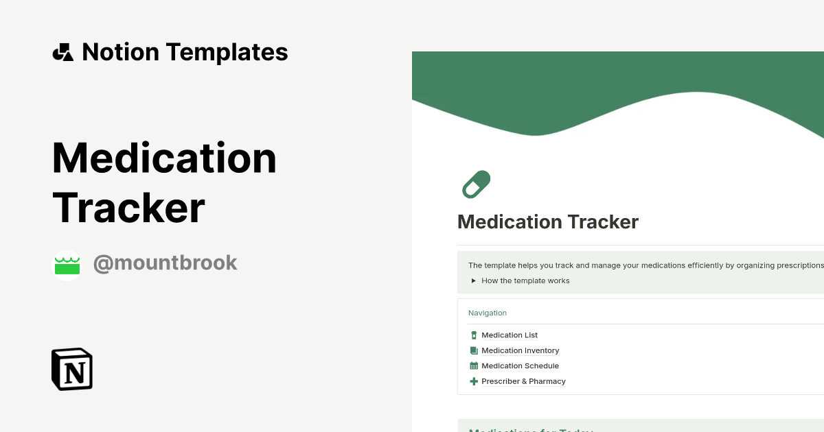 Medication Tracker Template | Notion Marketplace