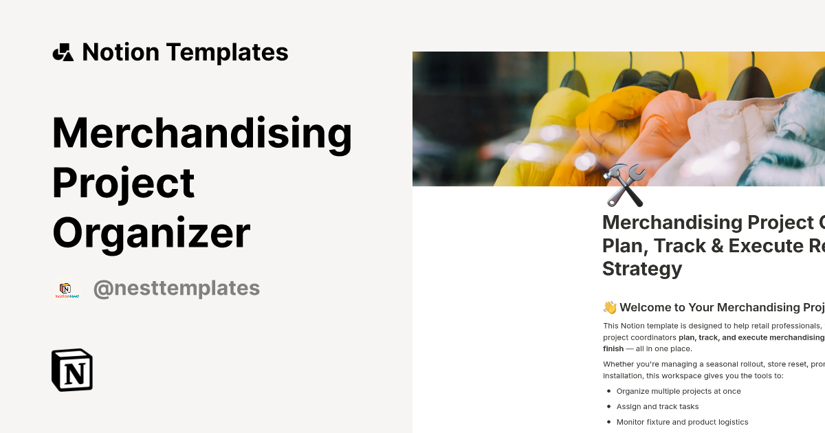 Merchandising Project Organizer Template | Notion Marketplace