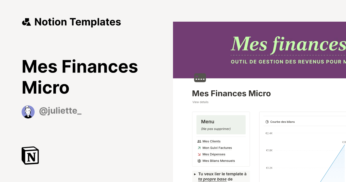 Mes Finances Micro Template | Notion Marketplace
